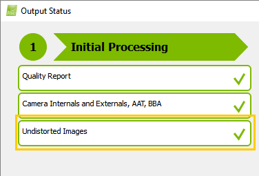 Menu Process > Output Status... - PIX4Dmapper